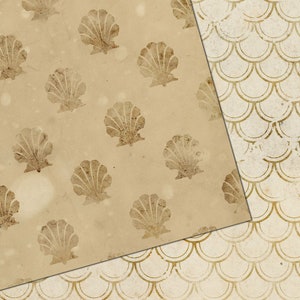 Vintage Mermaid Digital Paper - Printable Antique Nautical Backgrounds ...