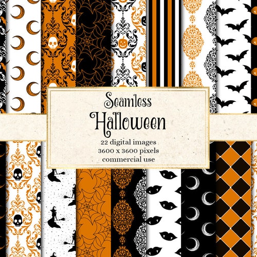 Silver Gothic Digital Paper Skull Damask Halloween Scrapbook - Etsy