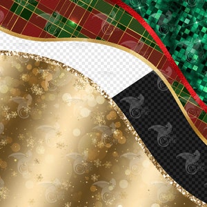 Christmas Wave Borders Clipart Seamless Glitter and Foil | Etsy Canada