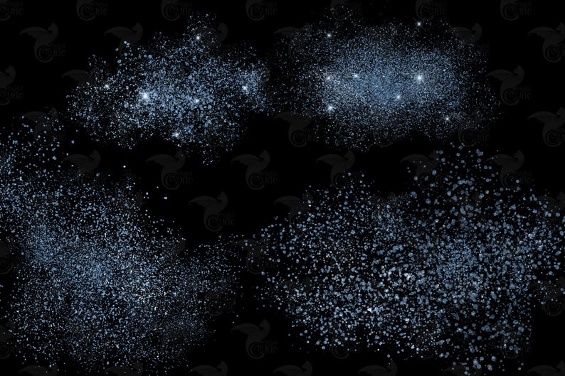 Blue Pixie Dust Overlays Ultra Fine Glitter Clip Art in Png | Etsy