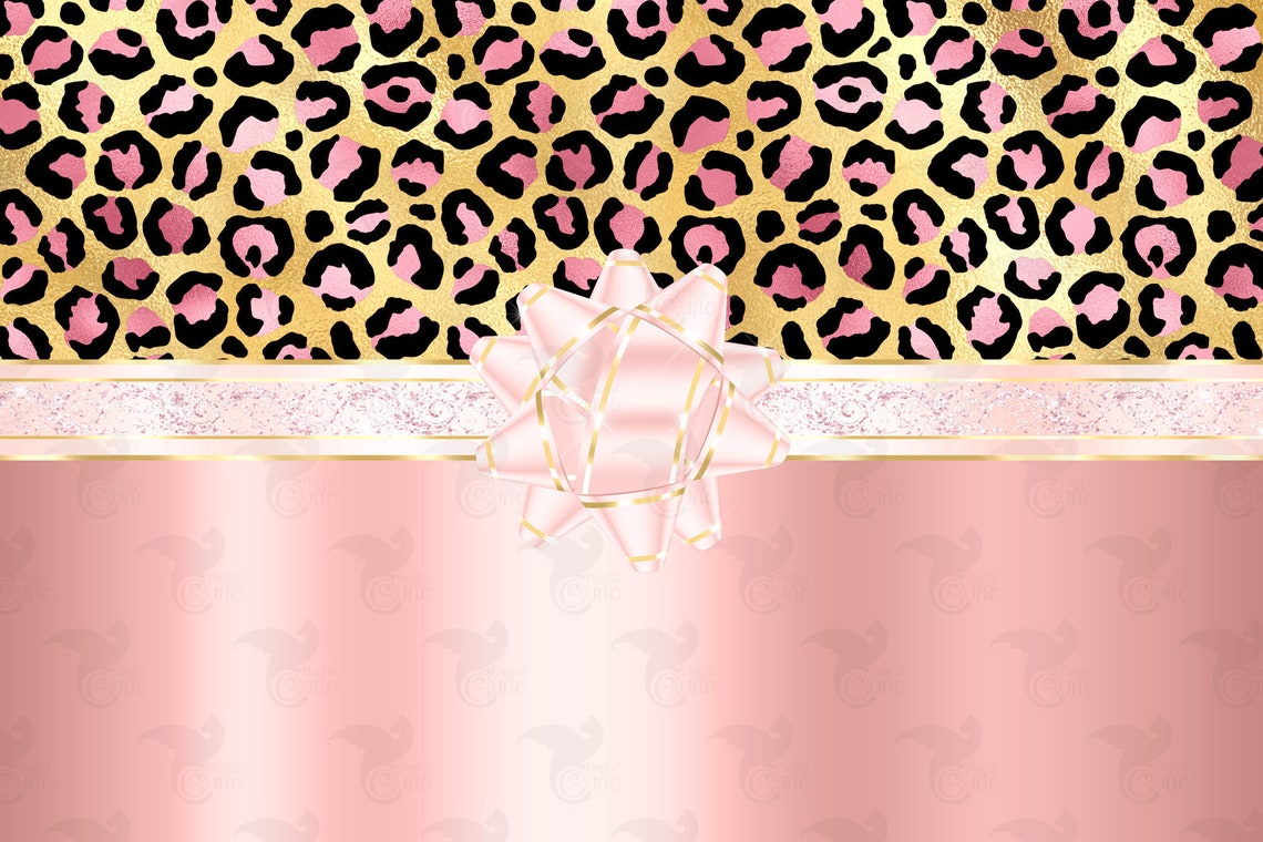 Pink Leopard Gift Backgrounds Digital Paper With Hot Pink - Etsy