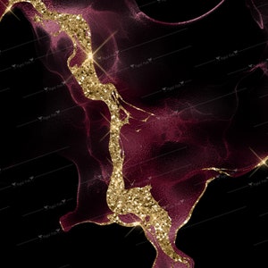 Burgundy and Gold Glitter Digital Paper, Seamless Foil Backgrounds ...