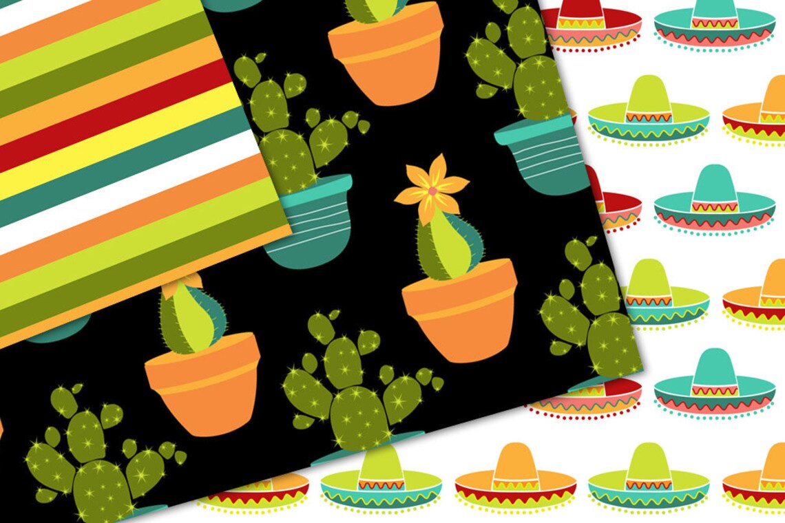 Cinco De Mayo Digital Paper Fiesta Digital Paper Seamless - Etsy