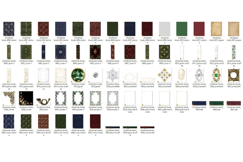 Christmas Book Covers Digital Kit, Antique Style Clipart (8.5x11 ...