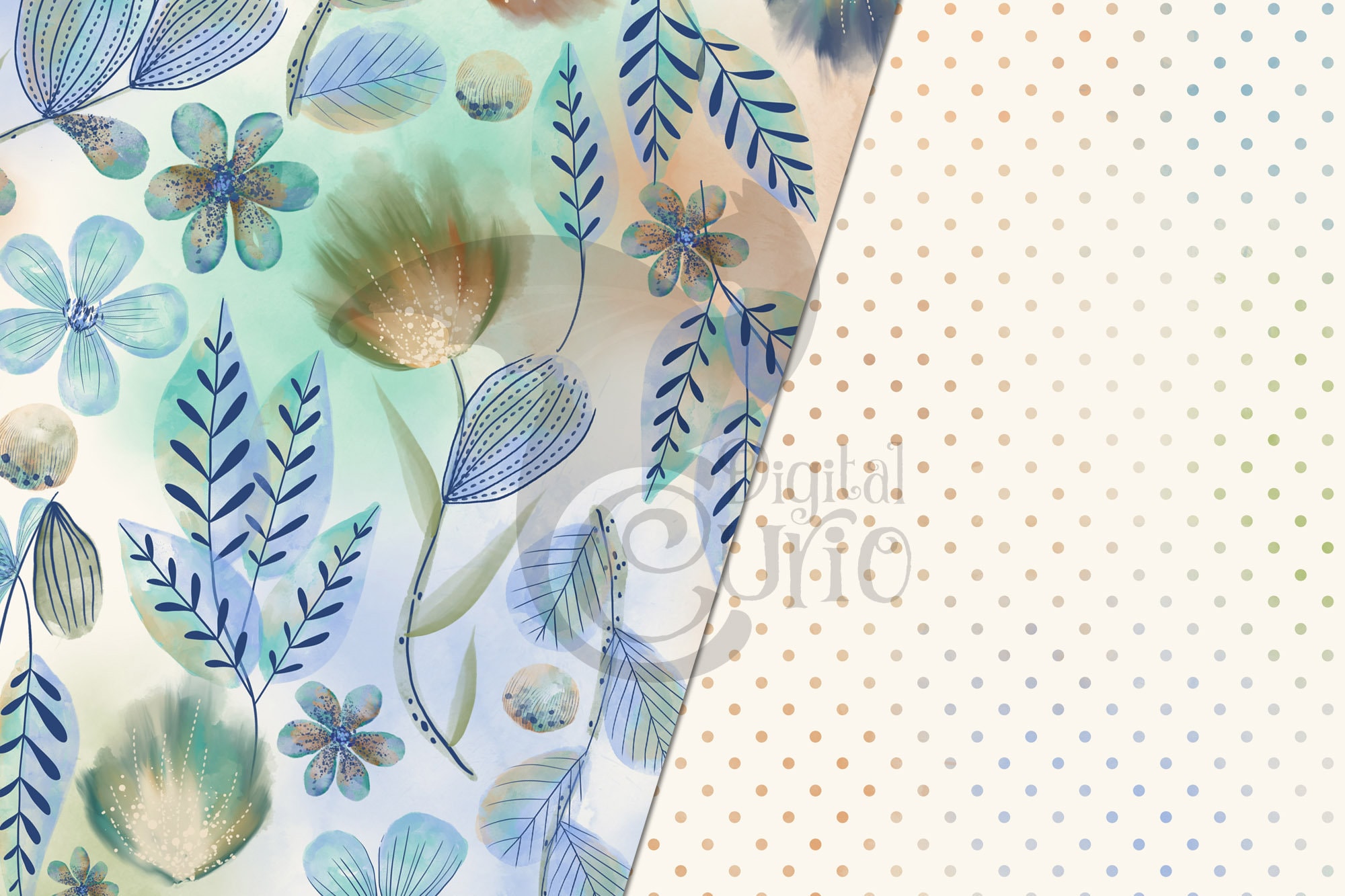 Whimsical Watercolor Floral Digital Paper Seamless Flower - Etsy