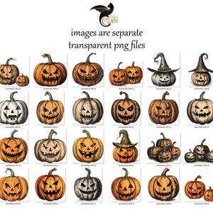 Vintage Jack-o-lantern Clipart, Antique Halloween Clip Art Graphics ...