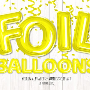 Yellow Foil Balloon Alphabet Clip Art – Party Designs (digital Download ...