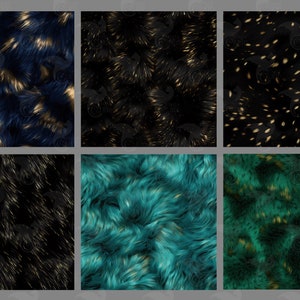 Luxury Fur Digital Paper, Seamless Faux Fur Monster Pelt Textures ...