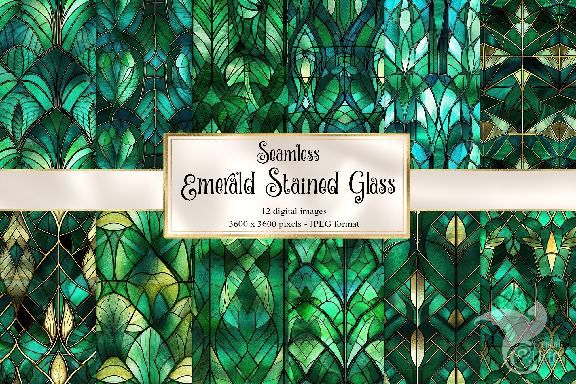 Green Stained Glass Texture Stained Glass Seamless Textures 1