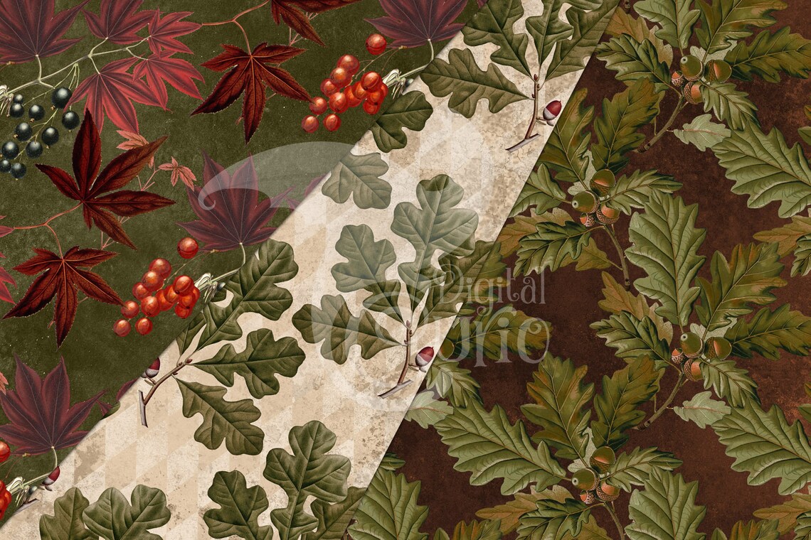 Vintage Autumn Digital Paper Seamless Fall Patterns - Etsy