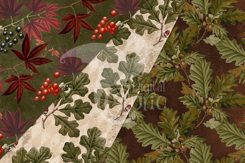 Vintage Autumn Digital Paper Seamless Fall Patterns - Etsy