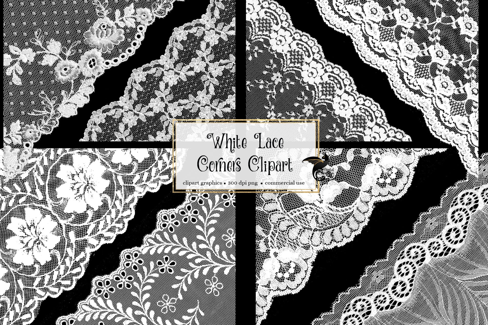 White Lace Corner Clip Art