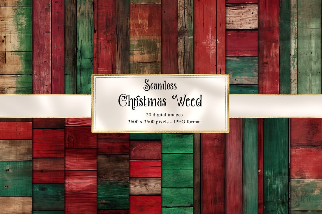 Christmas Wood Textures Digital Paper, Seamless Rustic Wood Digital ...