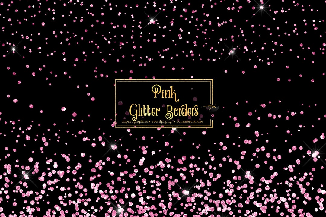 Pink Glitter Borders Clipart, Pink Glitter Png Overlays, Clip Art Pink ...