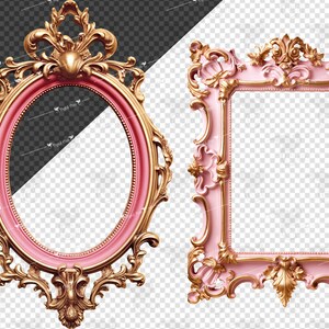 Pink Rococo Frames Clipart – Antique Baroque Graphics (digital Download ...