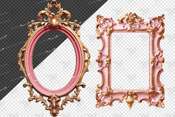 Vintage Clip Art Borders Pink