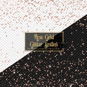 Rose Gold Glitter Borders Clipart, Glitter Png Overlays, Clip Art ...