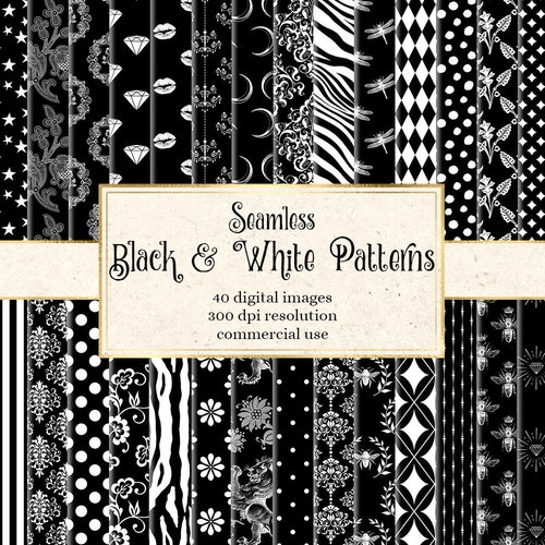 Black and White Digital Paper Background Scrapbook Papers - Etsy