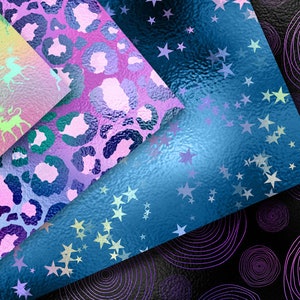 Iridescent Patterns, Seamless Digital Paper, Iridescent Foils, Unicorn ...