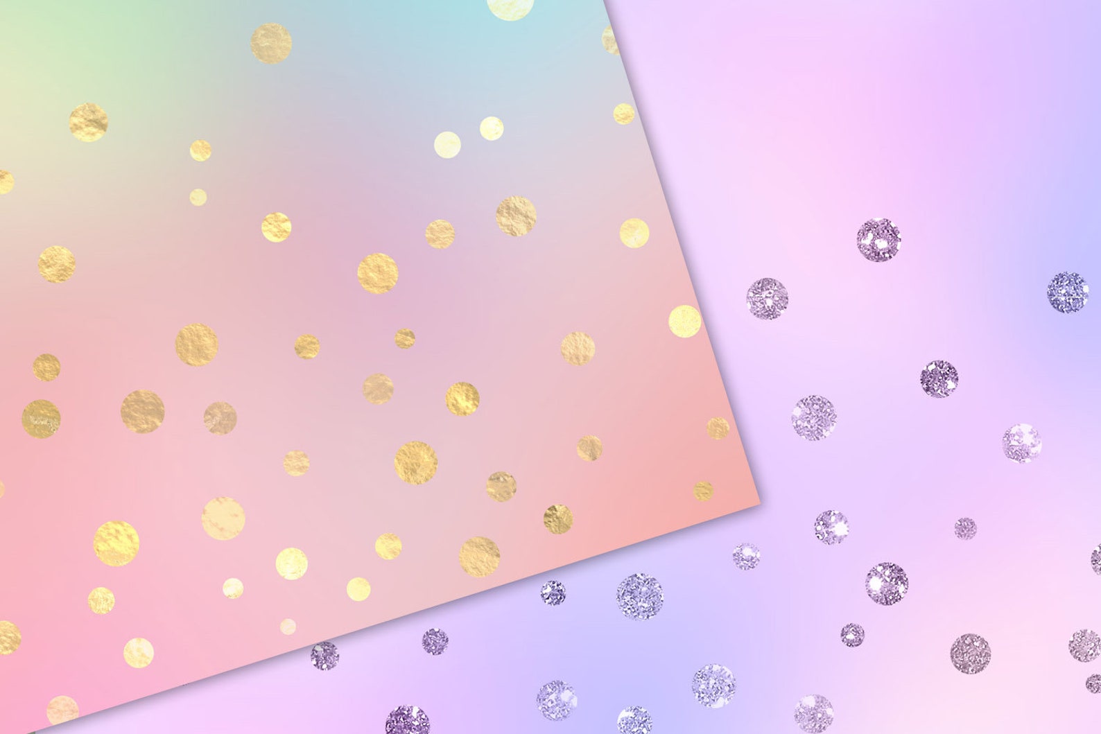 Rainbow Pastel Confetti Digital Paper, Ombre Backgrounds (digital ...