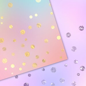 Rainbow Pastel Confetti Digital Paper, Backgrounds in Soft Ombre ...
