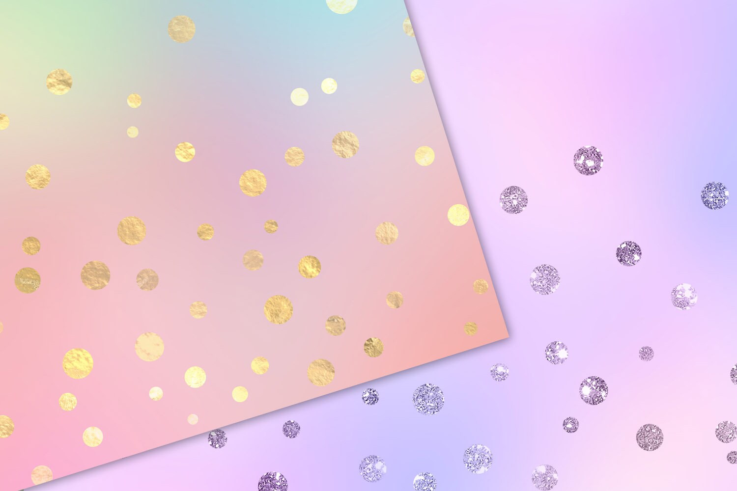 Rainbow Pastel Confetti Digital Paper, Ombre Backgrounds (digital ...