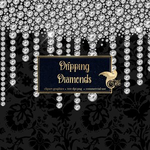 Dripping Diamonds Clipart, Sparkly Overlays (digital Download) - Etsy