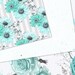 Turquoise Floral Digital Paper, Seamless Backgrounds With Aqua Flower ...