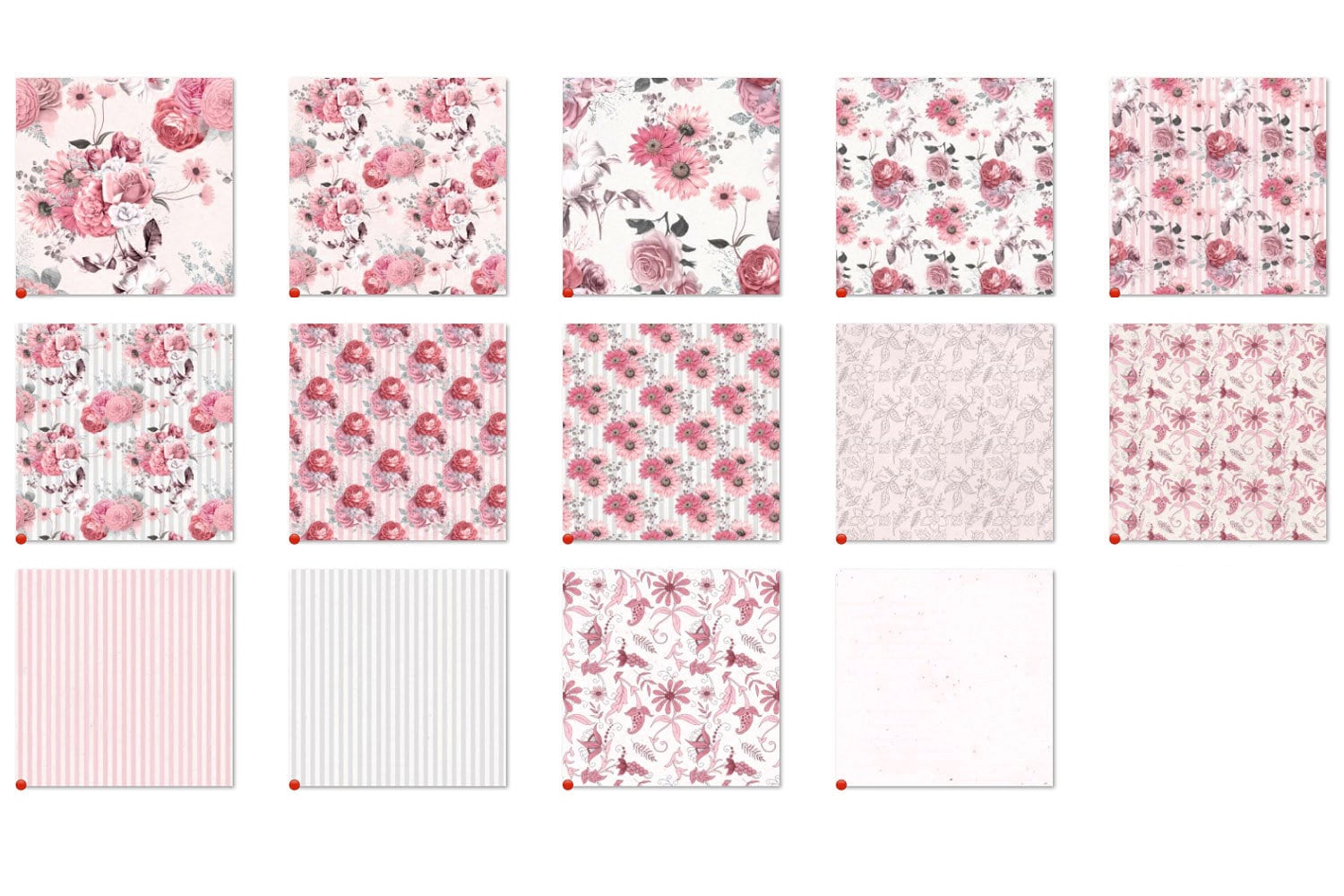 Pink Floral Digital Paper Seamless Backgrounds With Pink | Etsy