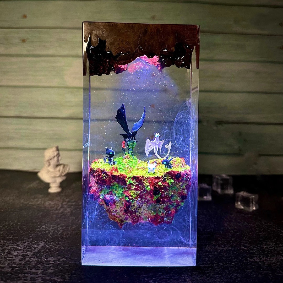 Toothless and Light Fury Epoxy Lamp,family Toothless Night Lights,epoxy ...