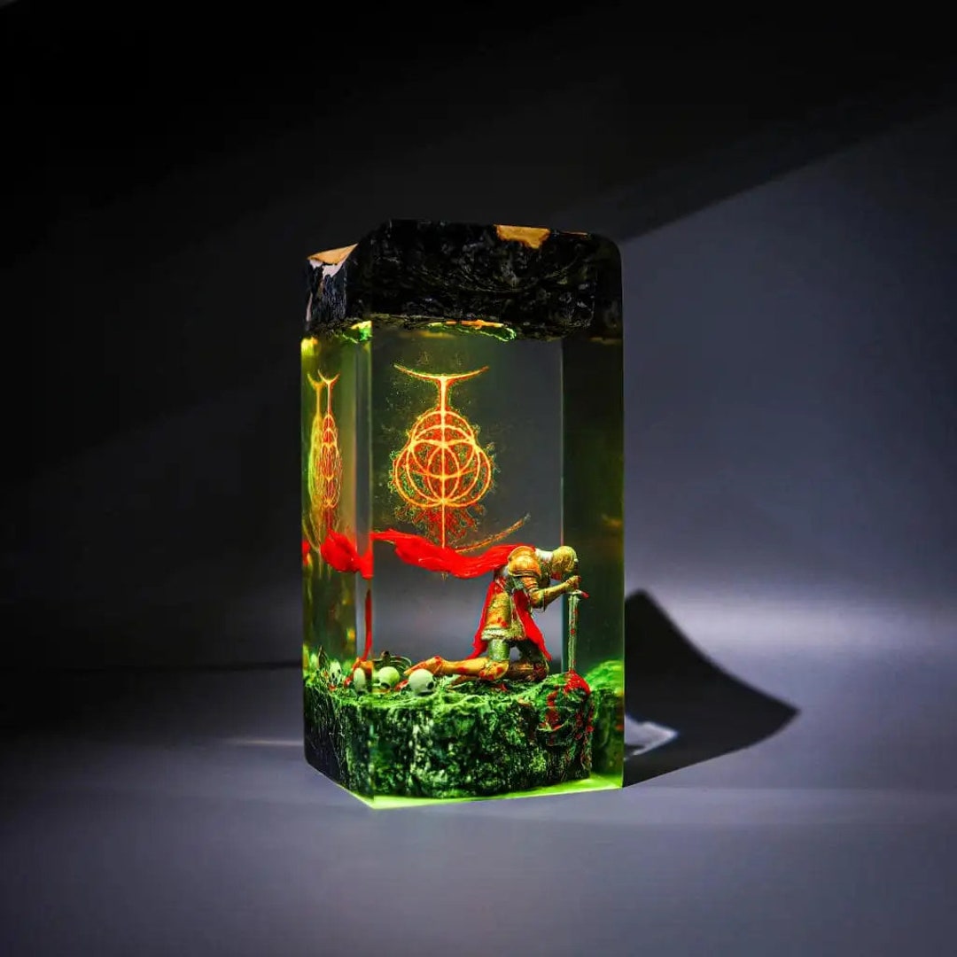 Elden Ring Epoxy Resin Wood Lamp Night Light Unique Her Him Mom Dad Kid ...