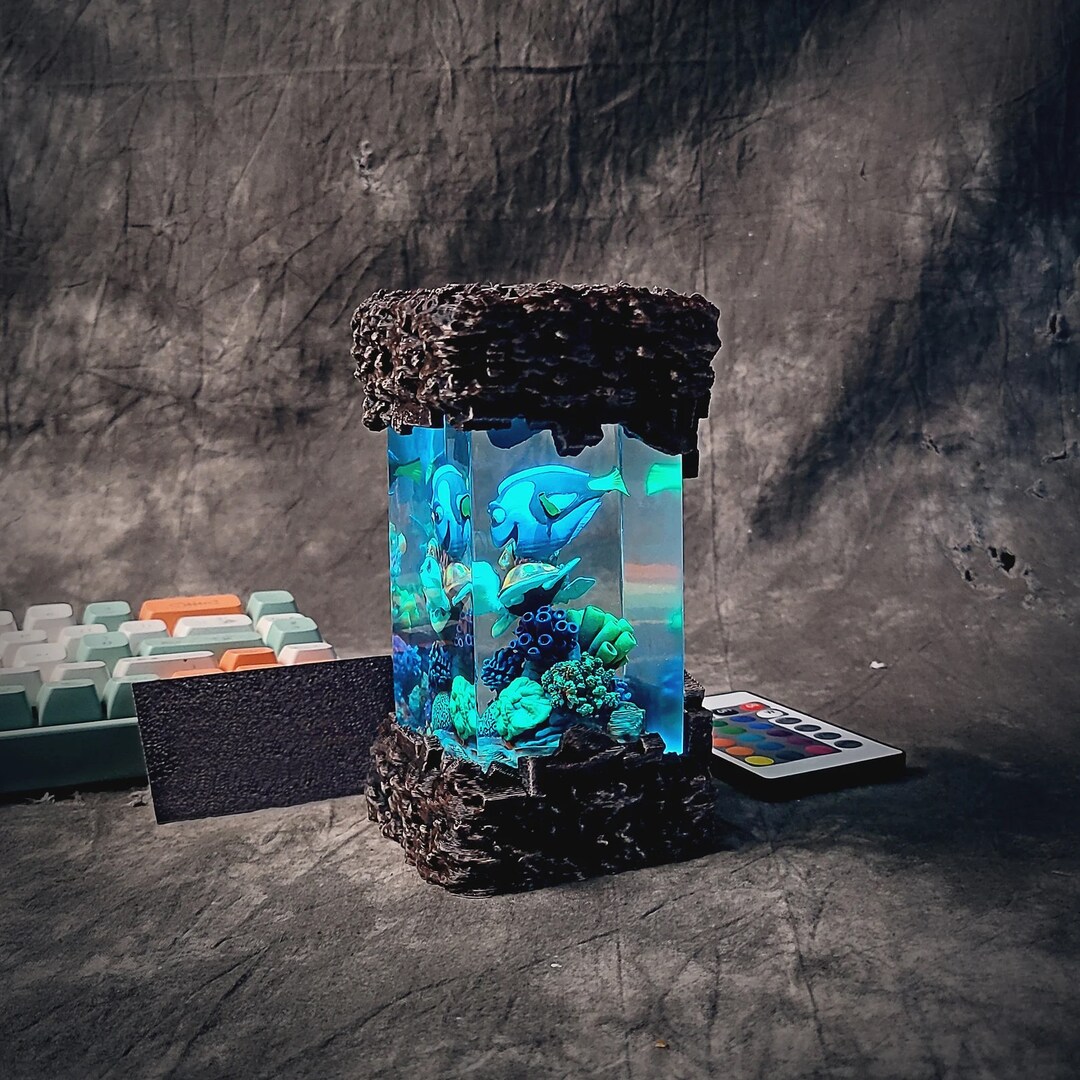 Finding Nemo Undersea Epoxy Resin Wood Lamp Ocean Diorama Night Light ...