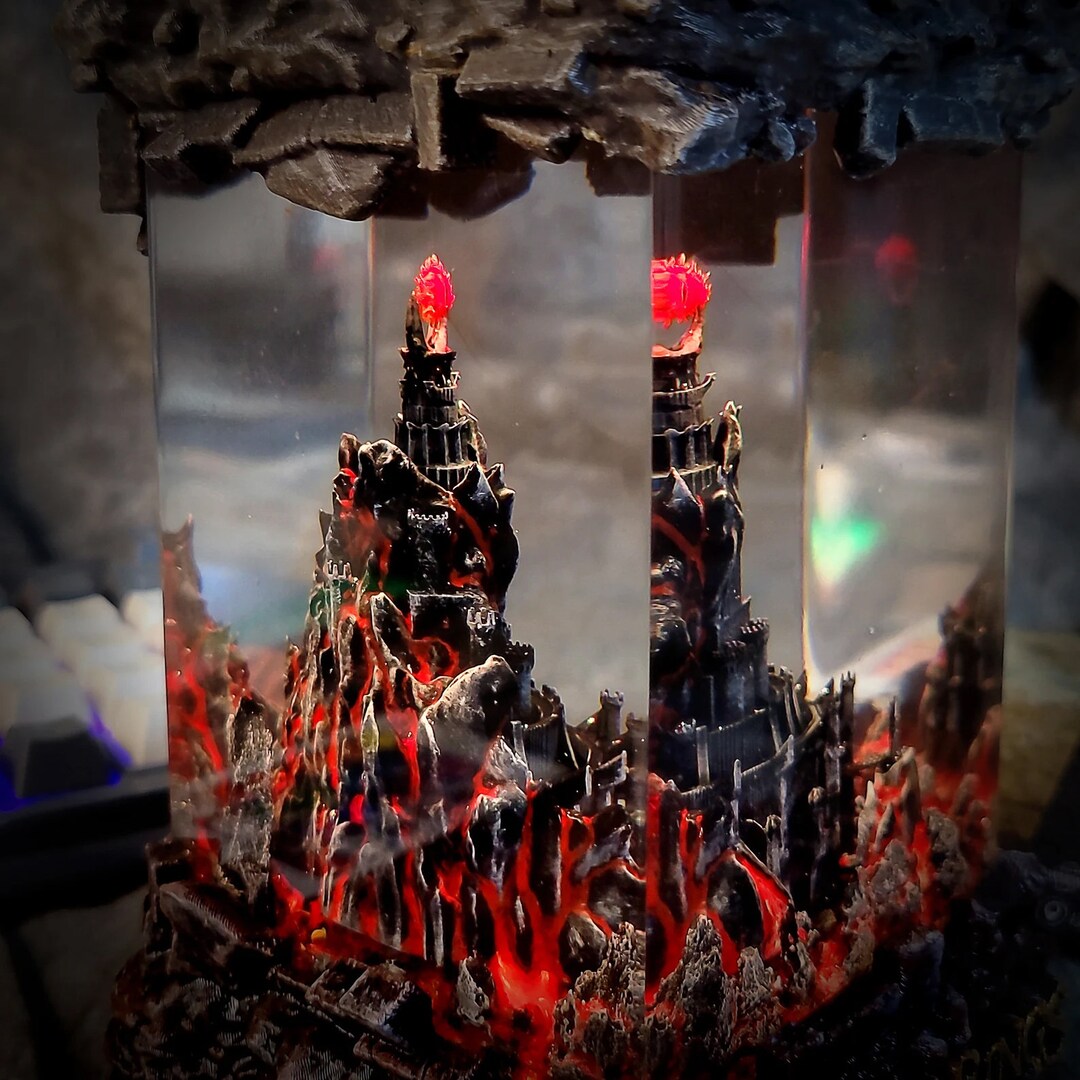LOTR Lord of Rings Barad-dûr Dark Tower the Eye of Sauron Castle Resin ...