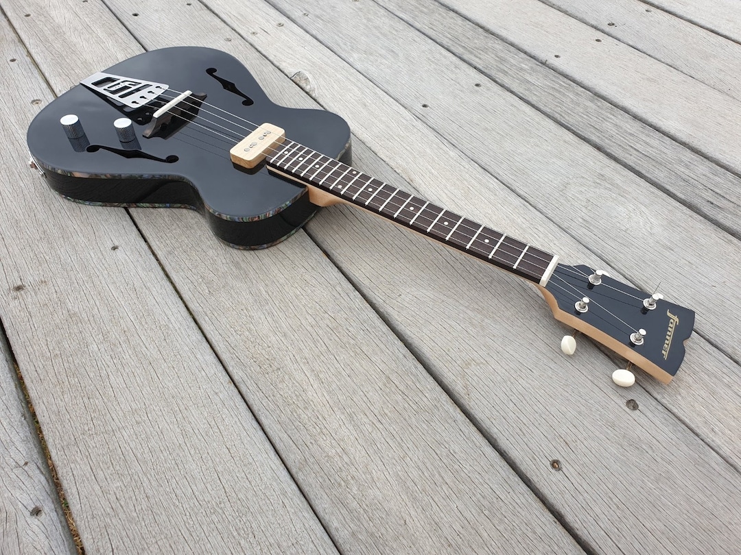Custom Build Jazzy Tenor Semi-hollow Body Electric Ukulele. Single P90 ...
