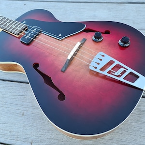 Custom Build Jazzy Baritone Semi-hollow Body Electric Ukulele. Single ...