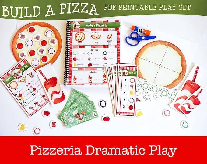 Build a Pizza Dramatic Play Printable | Pretend Play Pizza Shop for ...