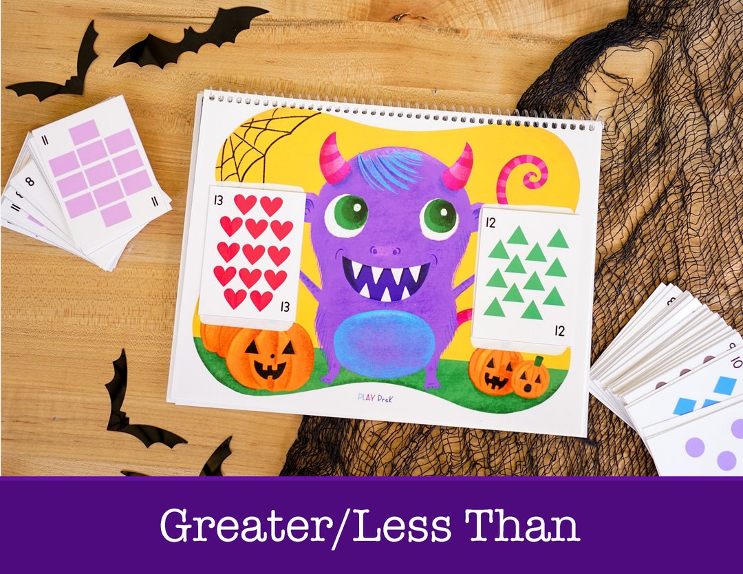 The Card Monster Comparing Numbers Halloween Learning Game Homeschool ...