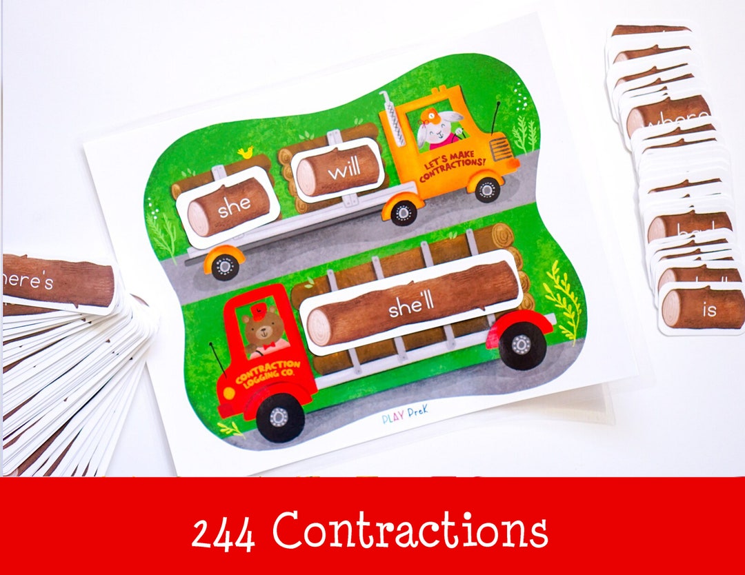 Contractions Word Activity, Learn Contractions, Kindergarten, Printable ...
