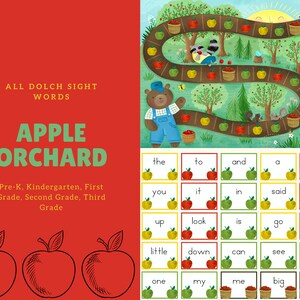Apple Sight Words Playmat All Dolch Sight Words Learn to Read Apple ...