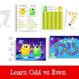 Even & Odd Numbers, Even Steven Odd Todd, Hundred Chart, Math Folder ...