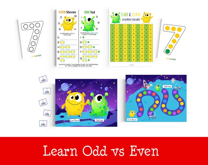 Even & Odd Numbers, Even Steven Odd Todd, Hundred Chart, Math Folder ...