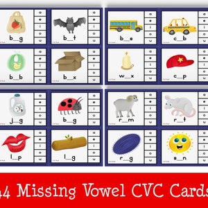 CVC Missing Vowel Clip Cards – Preschool & Kindergarten Phonics ...