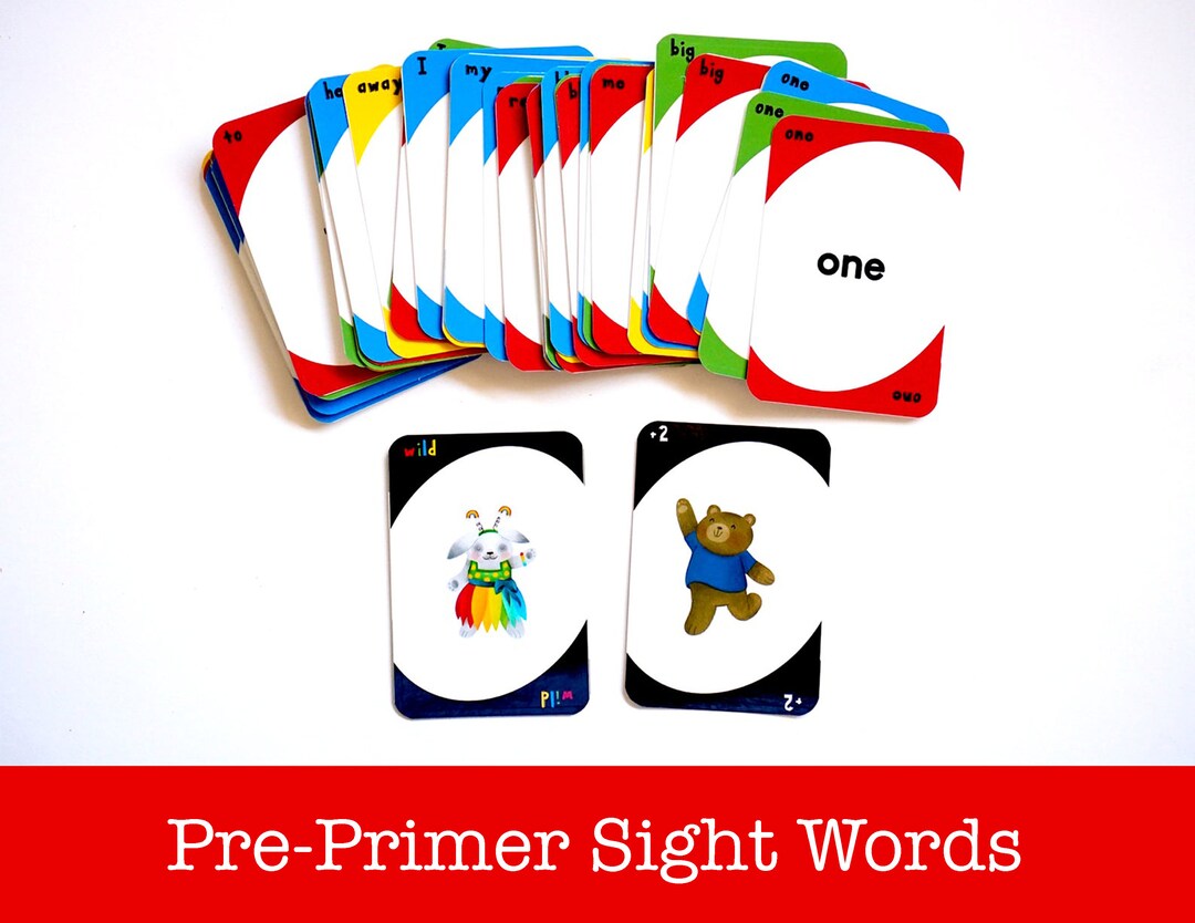 Pre-primer Dolch Sight Word Game Playcards Learn to Read Game Schooling ...