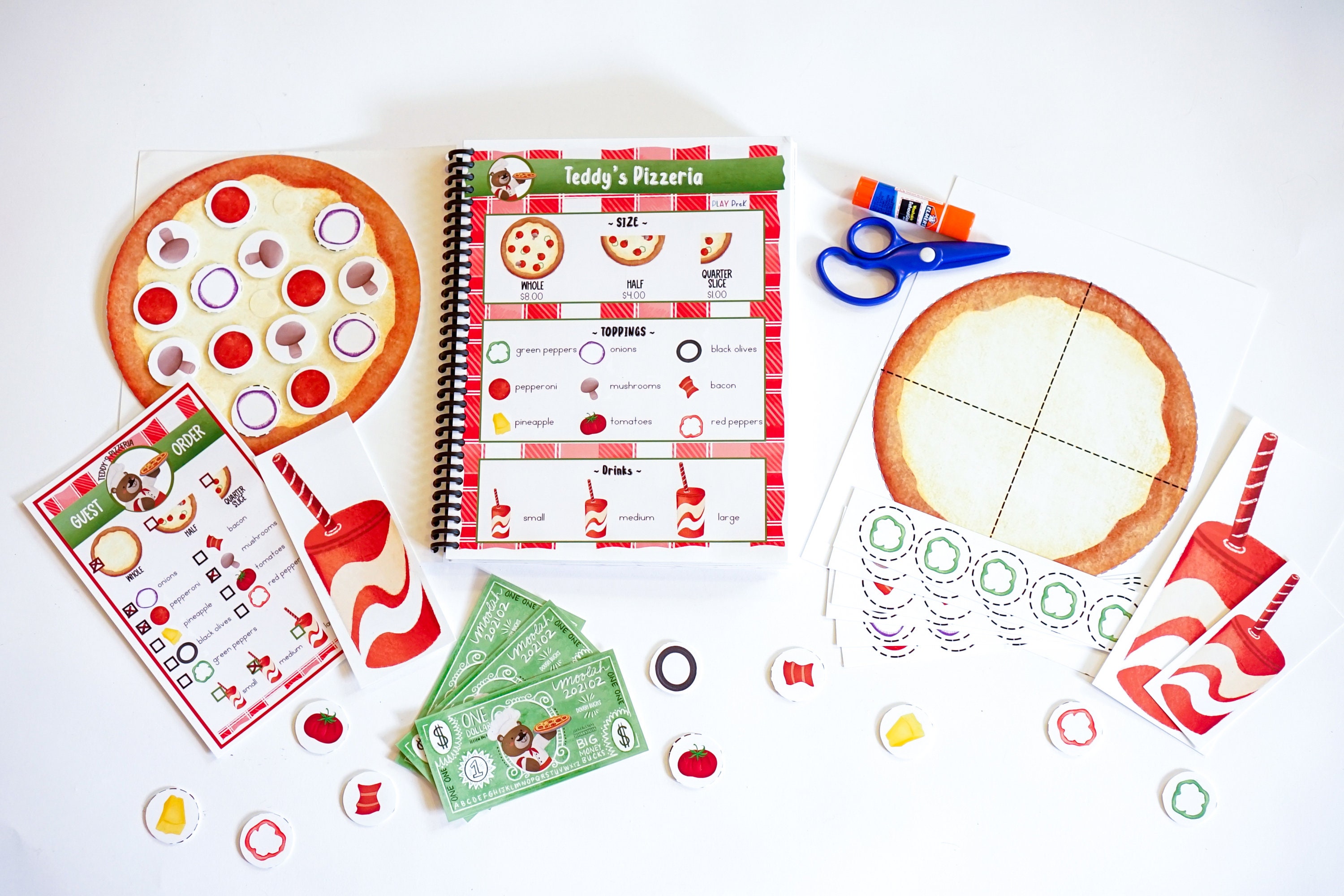 Build A Pizza PLAYset Pretend Play Preschool Printable Toddler ...