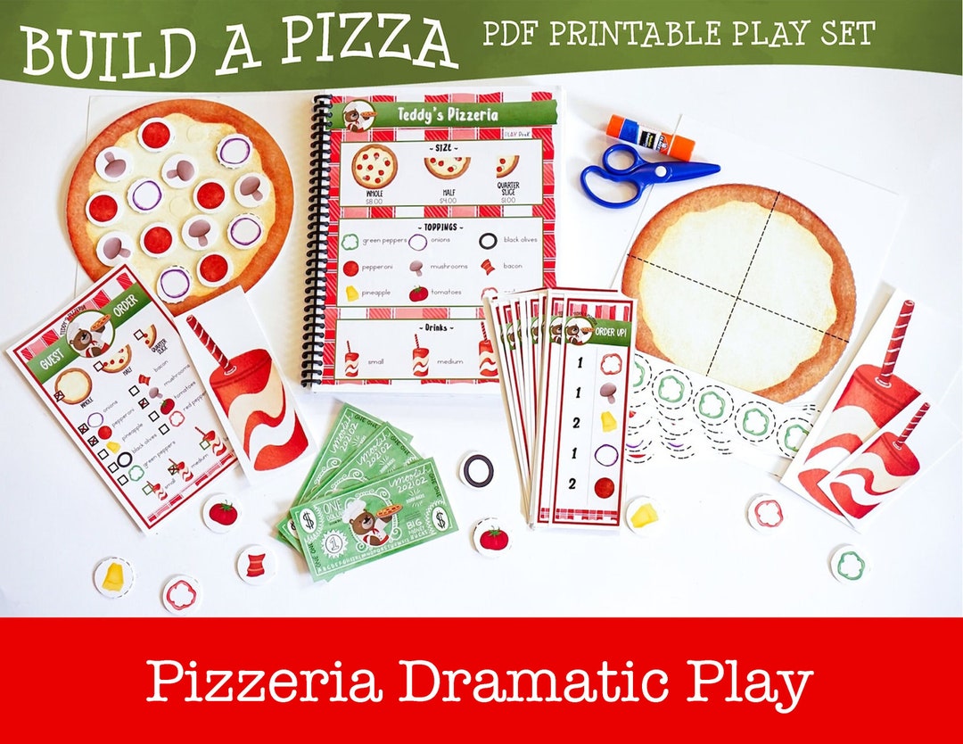 Build a Pizza Dramatic Play Printable | Pretend Play Pizza Shop for ...