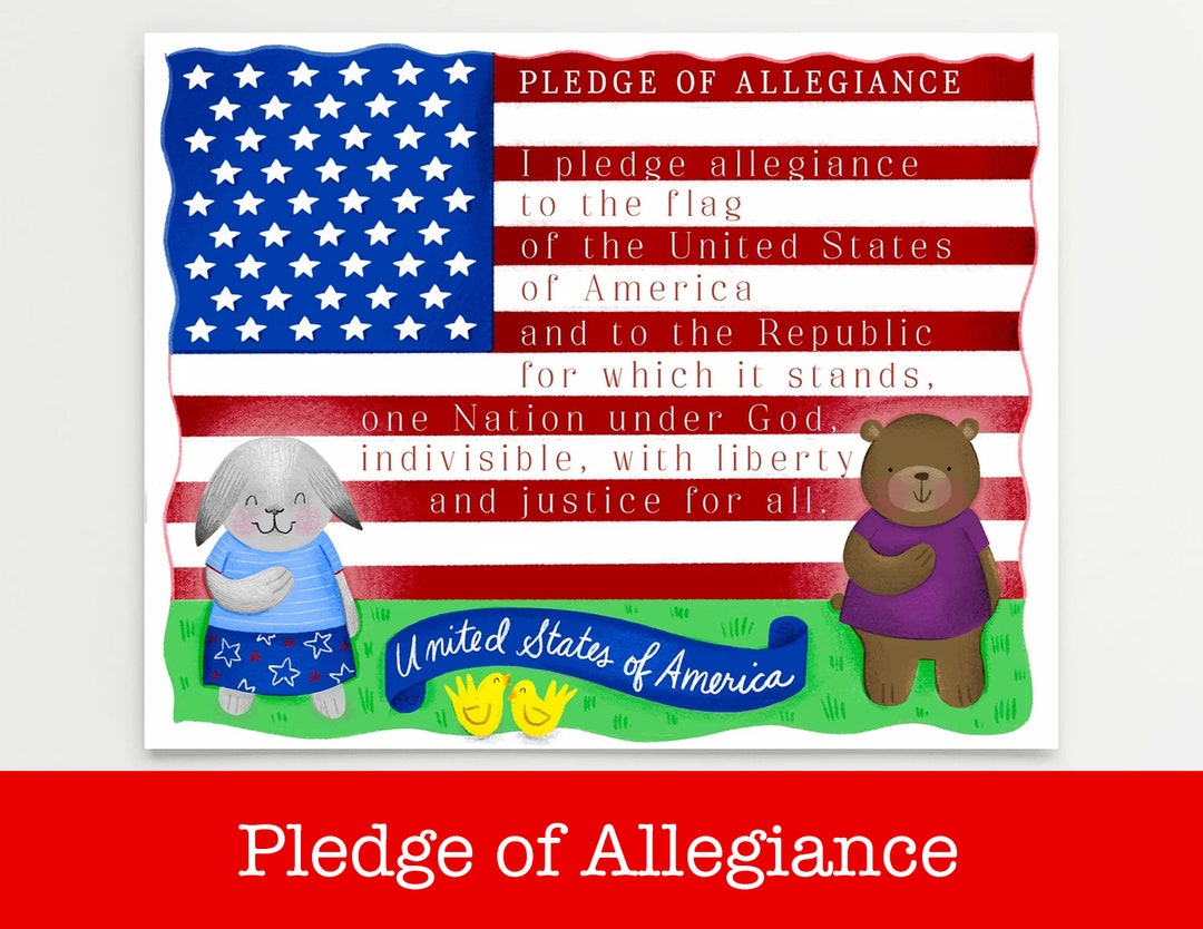 The Pledge of Allegiance Printable, Homeschool Printable, Learn the ...