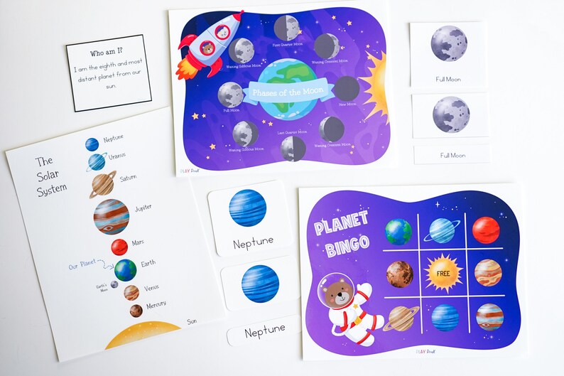 Space Learning Pack Learn Planets Moon Phases Counting Addition Lunar ...