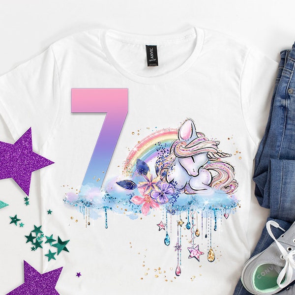 Unicorn 7th Birthday Svg - Etsy