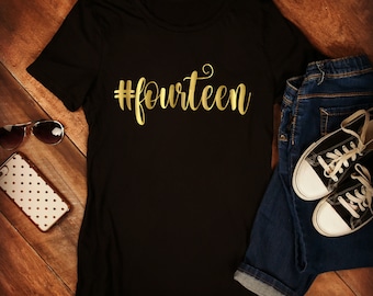 14th birthday shirt | Etsy