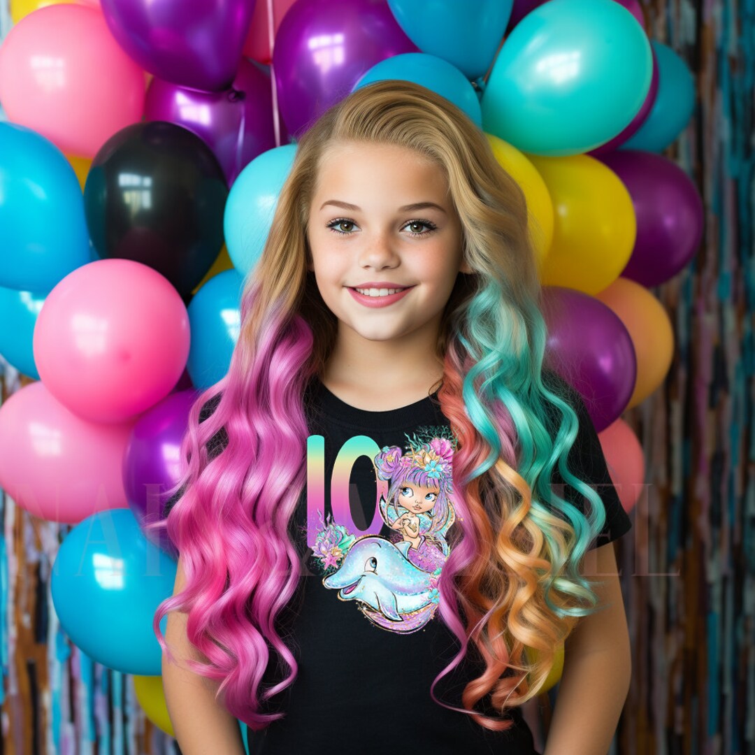10th Birthday Girl Shirt Mermaid, Girls Double Digit Shirt, Ten Shirt ...